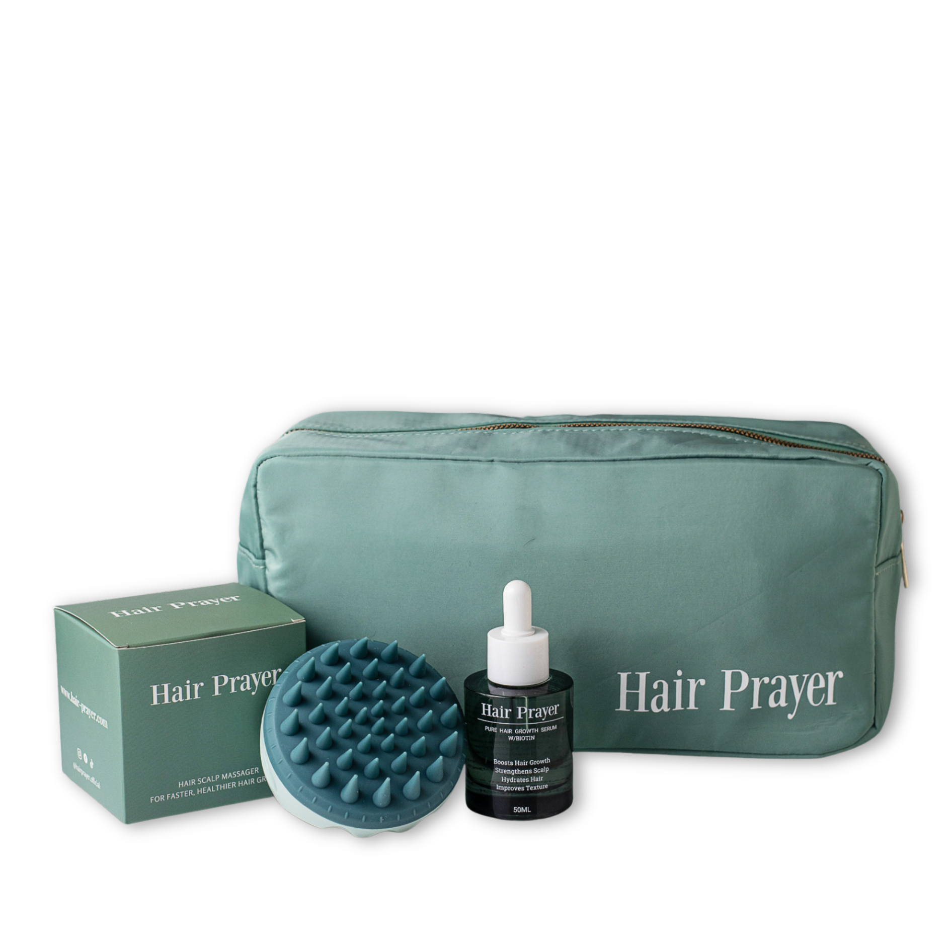 Hair Prayer Hair Growth Kit (Hair Serum + Massager + Bag) – dermavenue